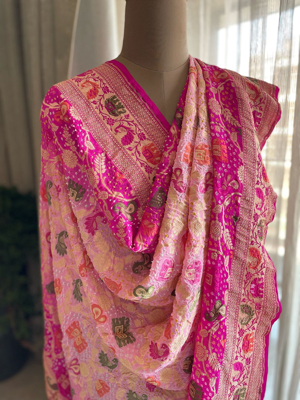 Shefali - The Jasmine Tree Meenakari Motif Dupatta – Meraak Couture